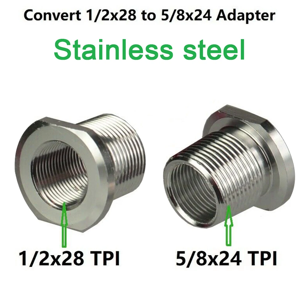 silver-stainless-steel-barrel-thread-adapter-5-56-to-308-1-2-x-28-tpi
