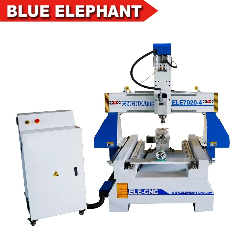 Blue Elephant 7020 3D Mini small 4th axis cnc router|4th axis cnc ...