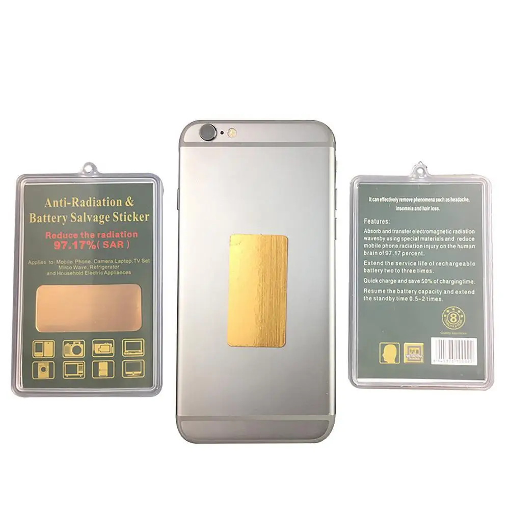 Metal Radiation Mobile Phone Stickers Negative Ion Square Energy ...