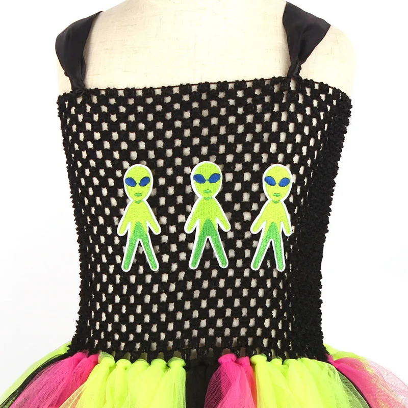 Green Space Alien Princess Pageant Girls Tutu Dress With Glass Cosplay ...