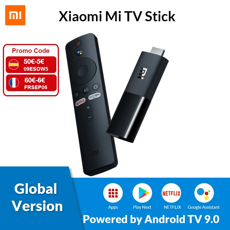 (50€ 5€ code:09ESOW5 ) Versión Global Xiaomi Mi TV Stick Android TV 9,0 ...