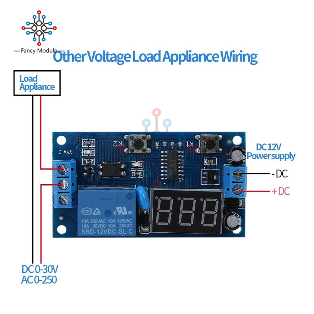DC12V Adjustable Infinite Cycle Loop Delay Timer Time Relay Switch ON ...