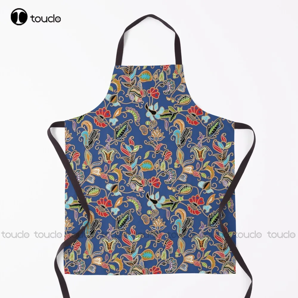 Sarong Kebaya Batik Blue Apron Canvas Apron For Women Men Unisex Adult ...