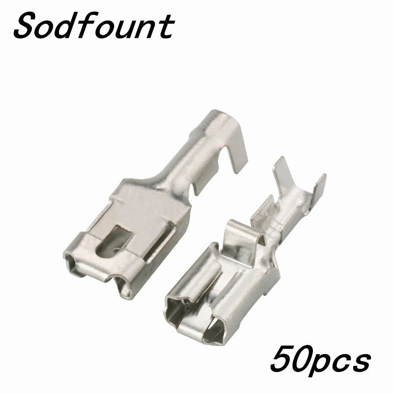 50pcs H62 927854-6 Brass Tinned 6.3mm Automotive Connector Female Terminal Dj624-d6.3b ...