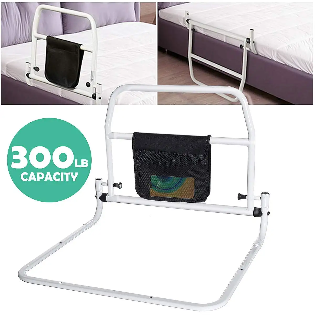 Folding Secure Bed Rails Bedroom Safety Fall Prevention Aid Handrail ...