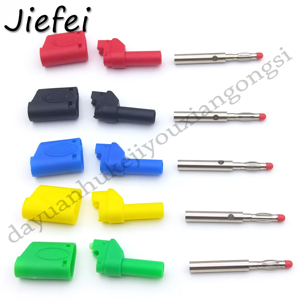 20-200pcs New 5 color Shrouded Fully Insulated Safety 4mm Male ...