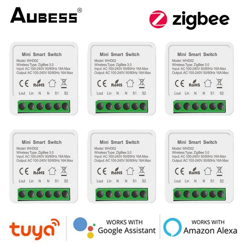 Tuya Zigbee / Wifi Mini Smart Switch 2 Way Control 16a Switch Tuya Smart Home Automation Sensor ...