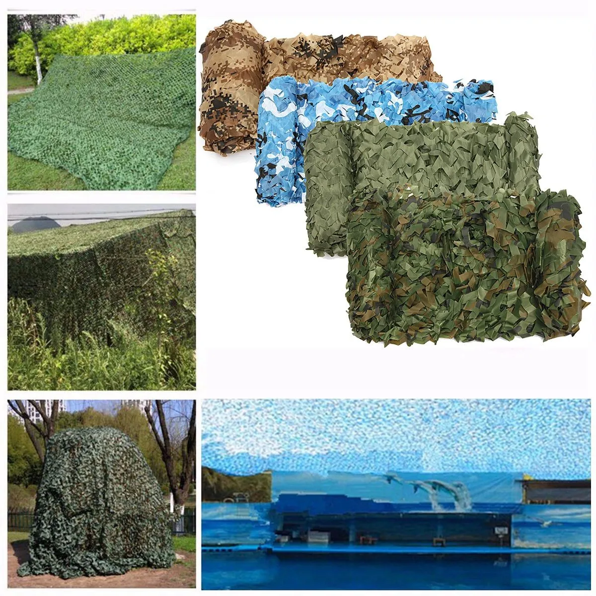 3mx4m Tent Shade Sun Shelter Hunting Military Camouflage Nets Woodland ...