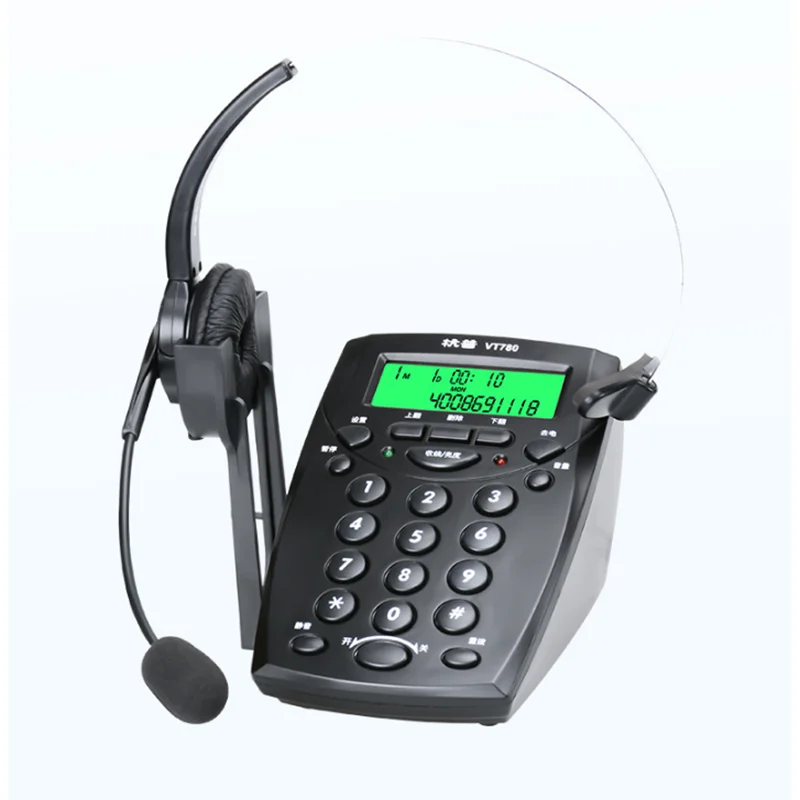 Call-Center-Corded-Headset-Operator-Dedicated-Telephone-Landline-Caller ...