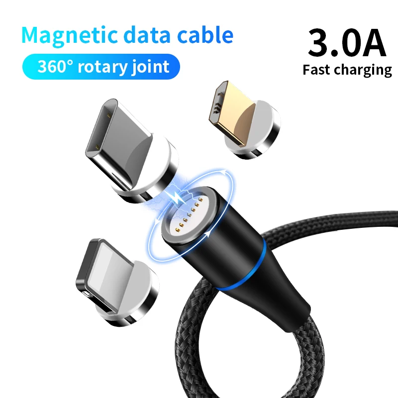 Magnetic Type C Cable QC 3.0 Fast Charging Data Transfer Magnetic Micro ...