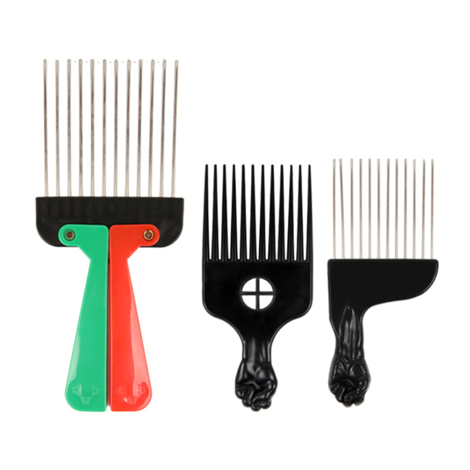 Afro Hair Pick for Hair Styling with Colour Foldable Handle for Salon ...