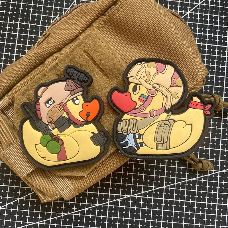 3D PVC/Embroidery Tactical Cute Yellow Duck Instructor Patches Animal ...