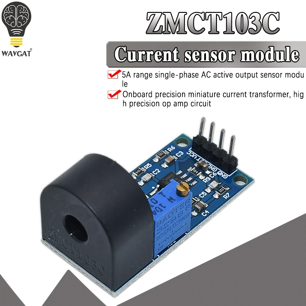 Wavgat Zmct103c 5a Range Single Phase Ac Active Output Onboard Precision Micro Current ...