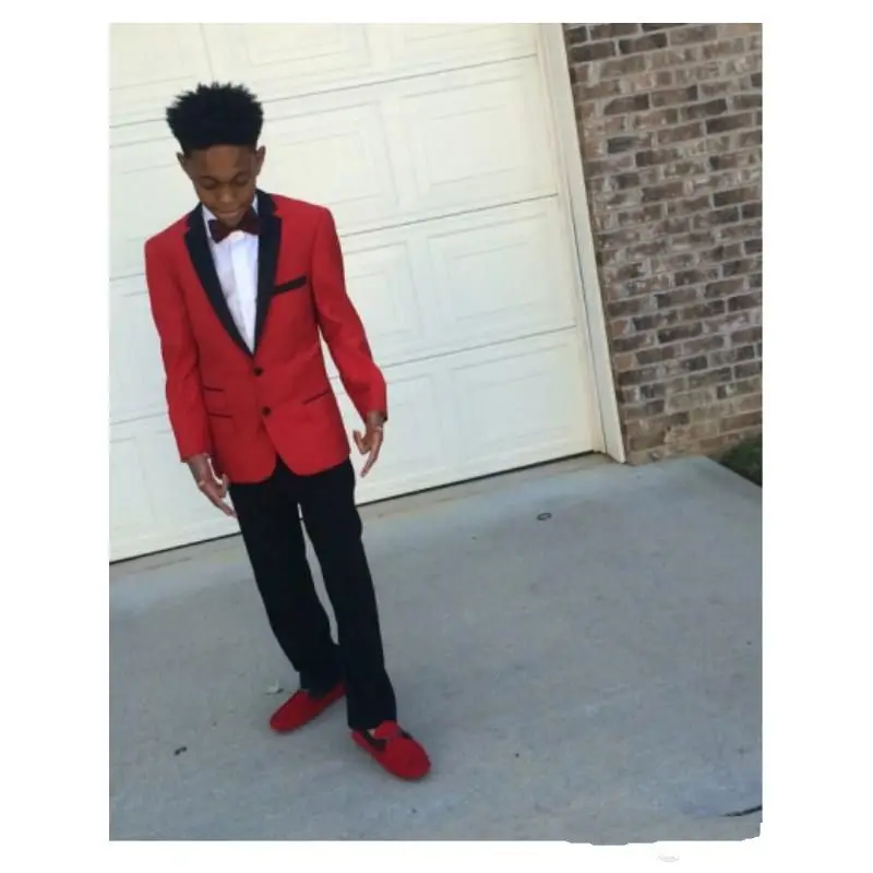 Red-Boys-Suits-Black-Notched-Lapel-Formal-Suit-for-Kids-Ring-Bearer ...