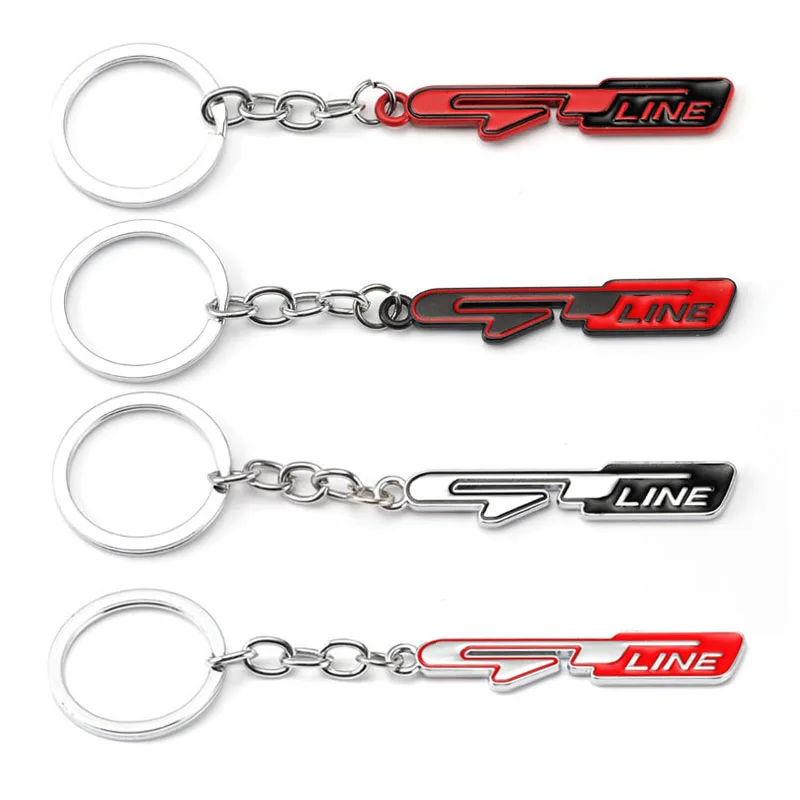 Car Keychain GT Line Key Chain Ring Holder for Peugeot GT RCZ 301 406 ...