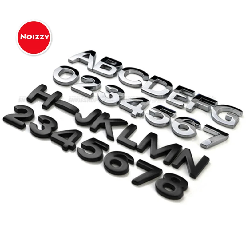 Noizzy-Alphabet-Stickers-for-Car-Number-Letters-Chrome-DIY-3D-Metal ...