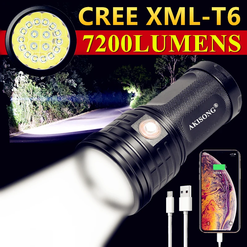 CREE XML T6 linterna LED potente para caza, linterna táctica de alta potencia para exteriores ...