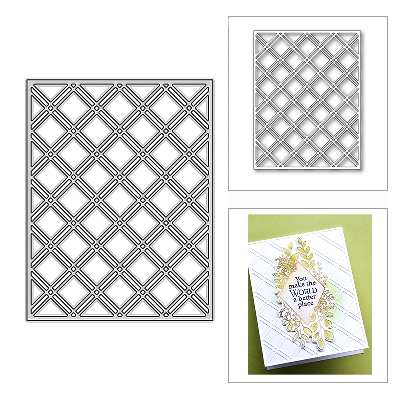 New 2021 Double Diamond Grid Lattice Metal Cutting Dies For Diy ...