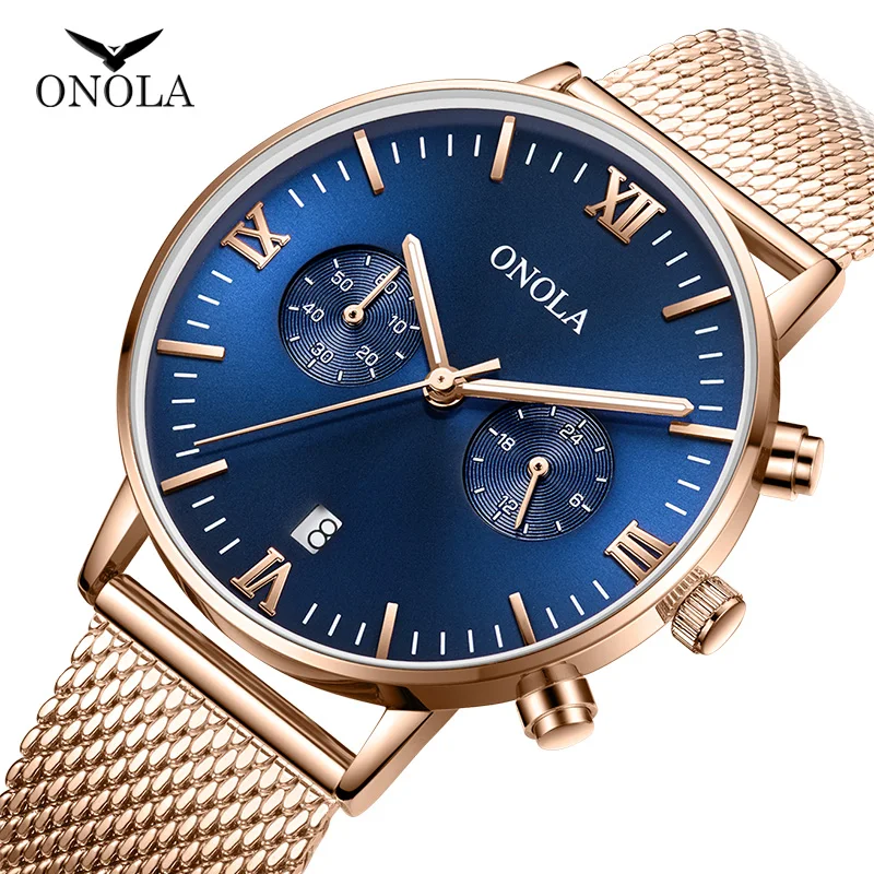 ONOLA reloj analógico de acero inoxidable para hombre, accesorio de ...