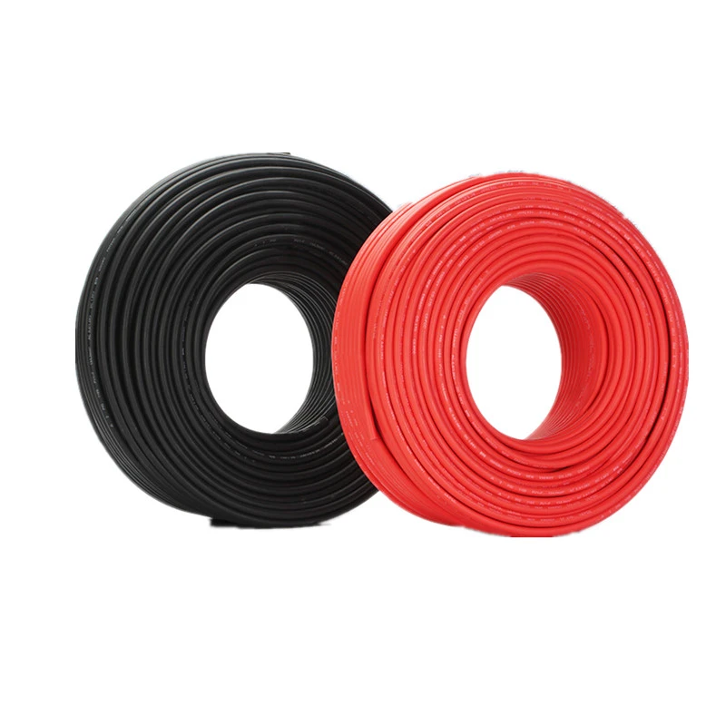 1 Pair Black+red Copper Cable Solar Wire Pv Solar Cable Insulated ...