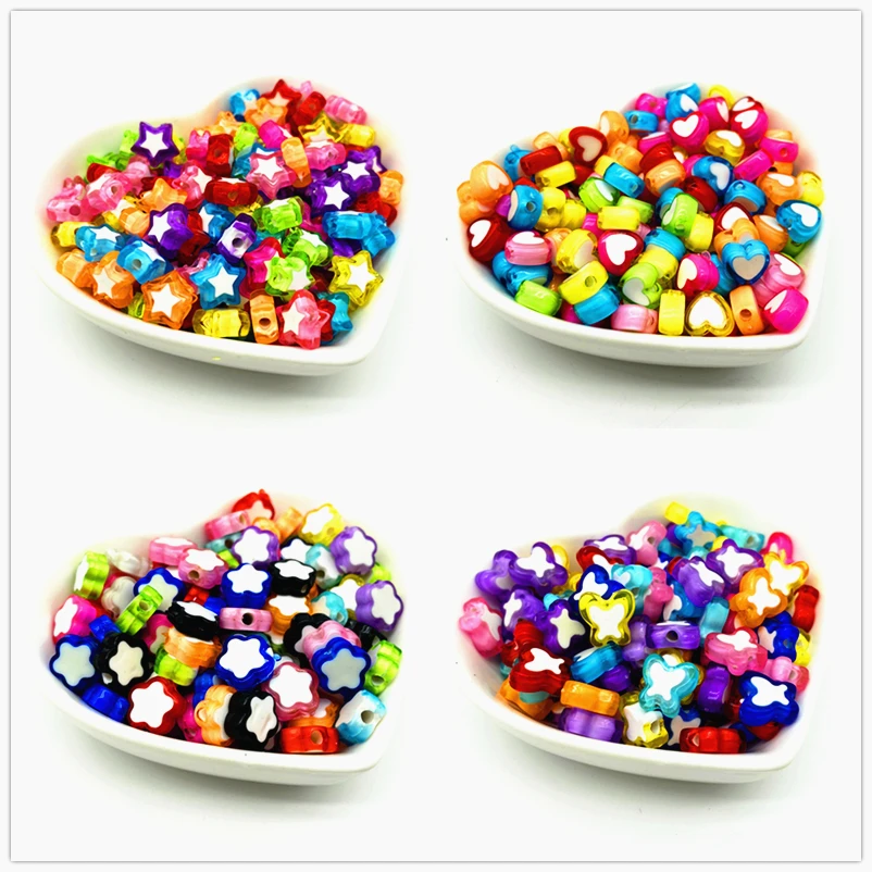 Acrylic Beads Heart Shape | Beads Star Acrylic Diy | Butterflies ...