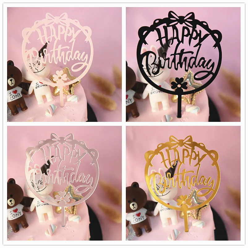 New Beautiful butterfly Cake Topper Happy Birthday Acrylic Cupcake ...