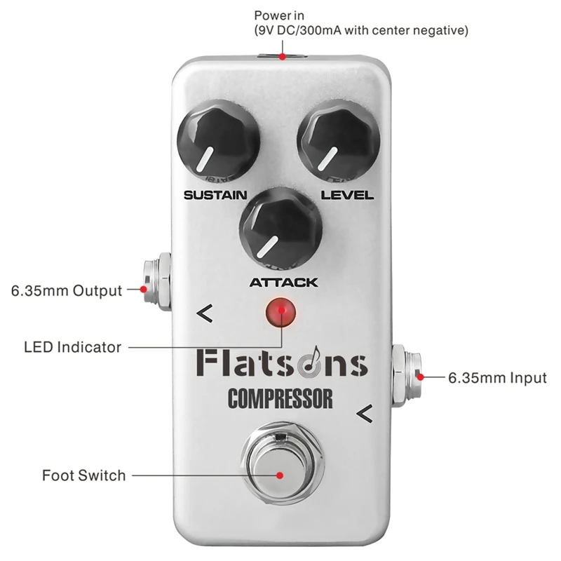 Flatsons гитарный Педальный компрессор эффектов Fcp2 Мини электрическая ...
