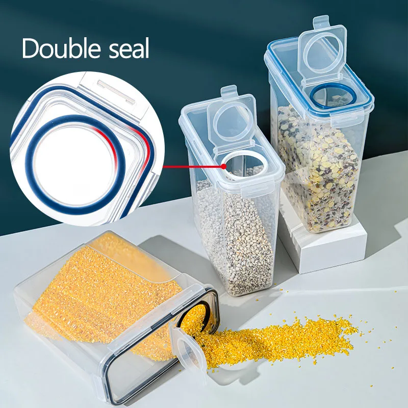 4L-Transparent-Grain-Storage-Tank-Kitchen-Organizer-Food-Containers ...