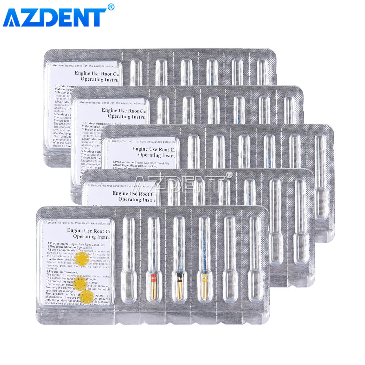 AZDENT 5 Boxes Dental Reciprocating Blue Endodontic Files Niti Rotary ...