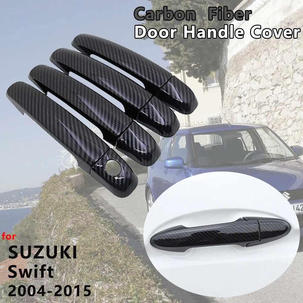 for-Suzuki-Maruti-Swift-DZire-2004-2015-Carbon-Fiber-Door-Handle-Cover ...