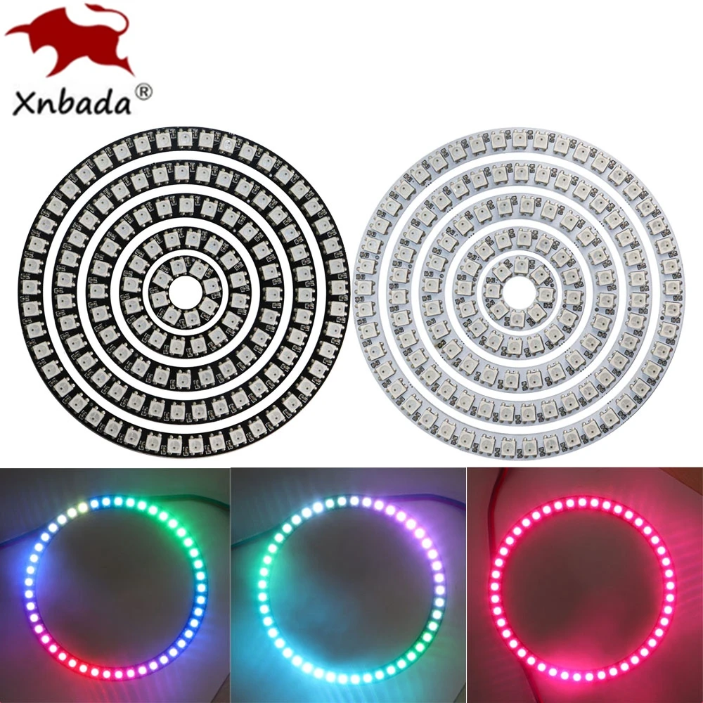 WS2812B Addressable Led Pixel Ring 1/8/16/24/35/45Leds WS2812 5050 RGB ...
