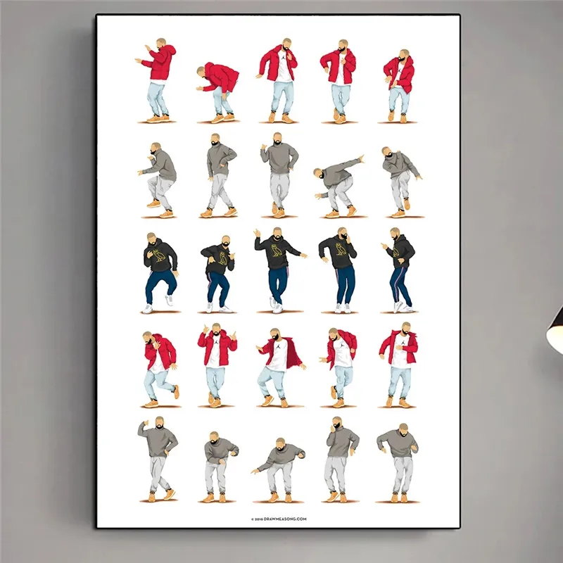 Art Decor Drake Canvas Poster | Canvas Abstract Dance Moves | Posters ...