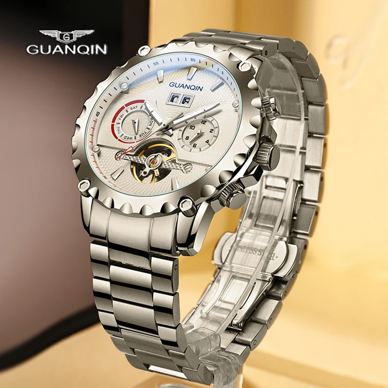 GUANQIN Men's Military Watch High Quality Automatic Mechanical Bracelet ...