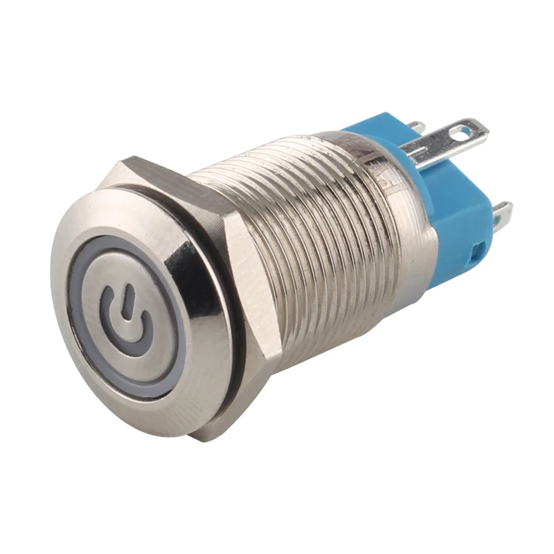 Interruptor de botón de Metal de acero inoxidable de 12mm, anillo de ...