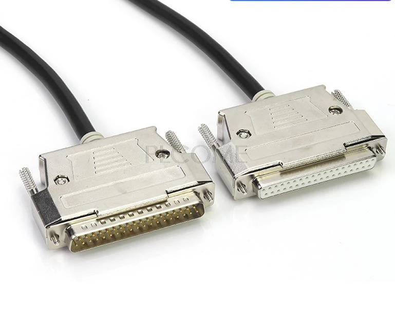 DB37 HDB37 37 pin Extension Shielding Cable 26AWG, Metal cover openable ...