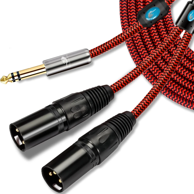 Hifi Audio Cable Stereo 6.35mm To Dual Xlr 3 Pin For Amplifier Sound ...
