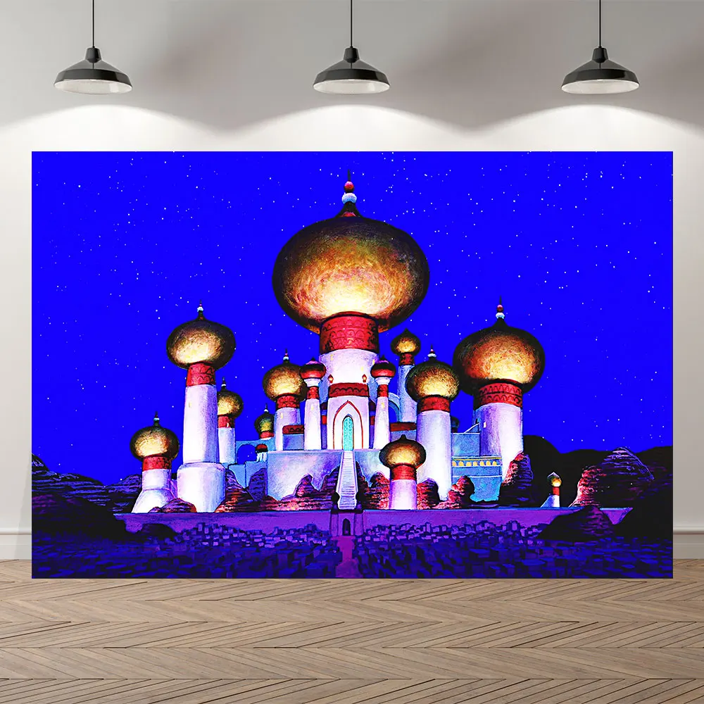SeekPro Arabian Aladdin Palace Castle Desert Sand Entrance Background ...