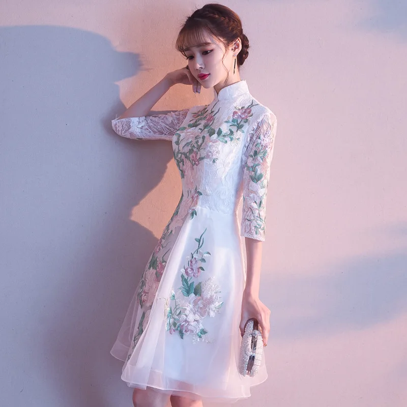 Party-Evening-Cheongsam-Dress-Oriental-Chinese-Style-Woman-Elegant-Lace ...