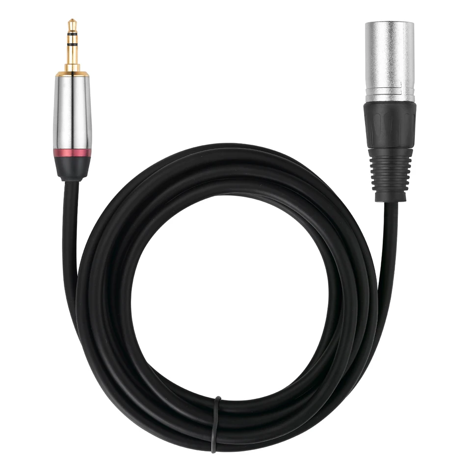 Câble noir - 1,8m - câble blindé pour Microphone, Jack stéréo 3.5mm mâle vers XLR mâle ...