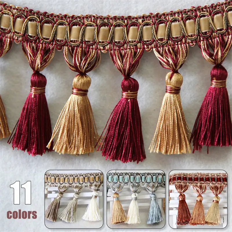 1m Curtain Edging Sewing Trims Tassel Fringe Upholstery Diy Door ...