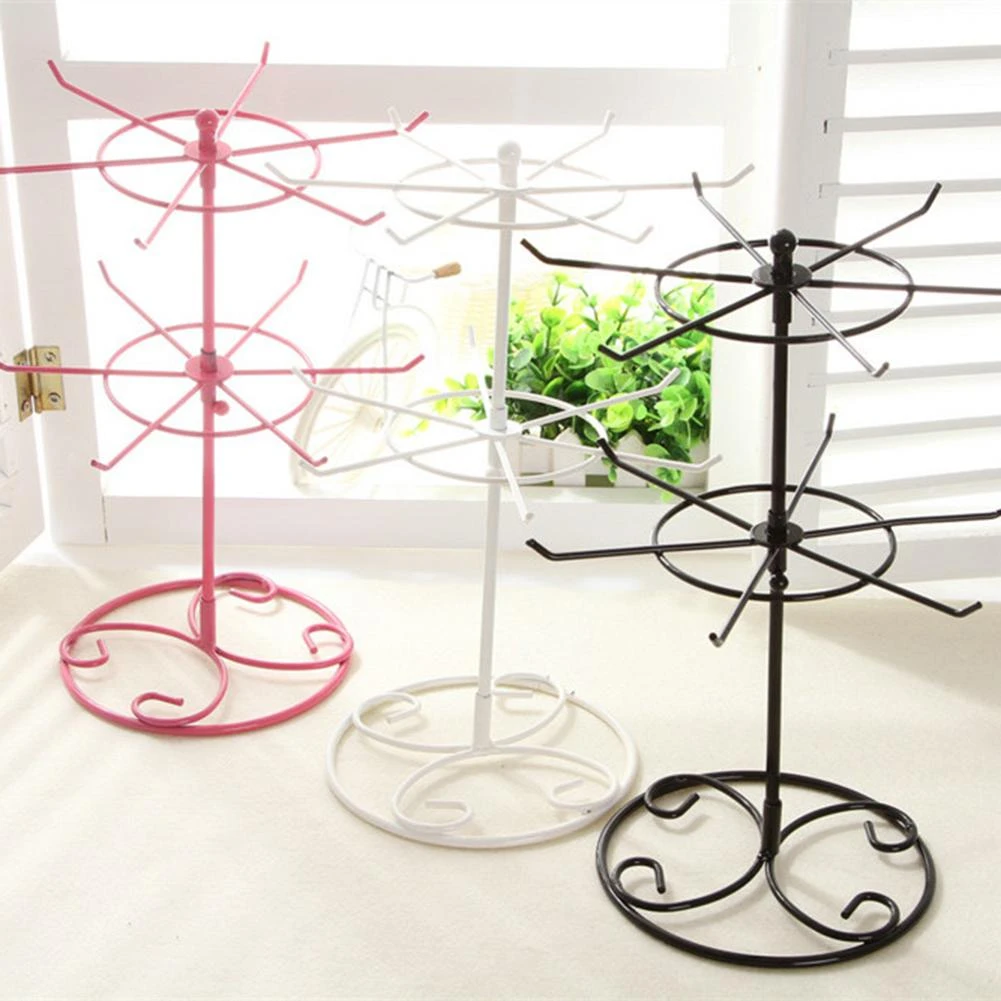 2 Tier Rotary Jewelry Stand Rack Earrings Necklace Ring Display ...