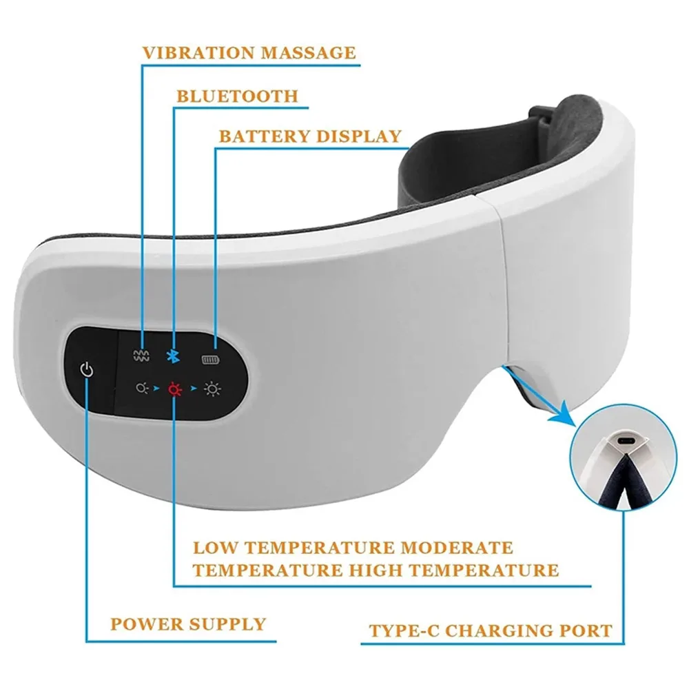 Lunettes de massage pour la fatigue des yeux, Soutien Bluetooth ...