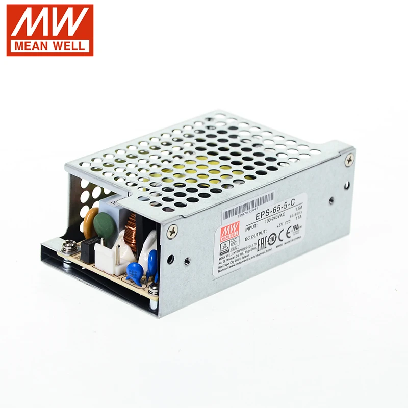 Mean Well Eps-65-5-c 55w 5v Switching Power Supply 110v/220vac To 5v Dc 11a Enclosed Type Power ...