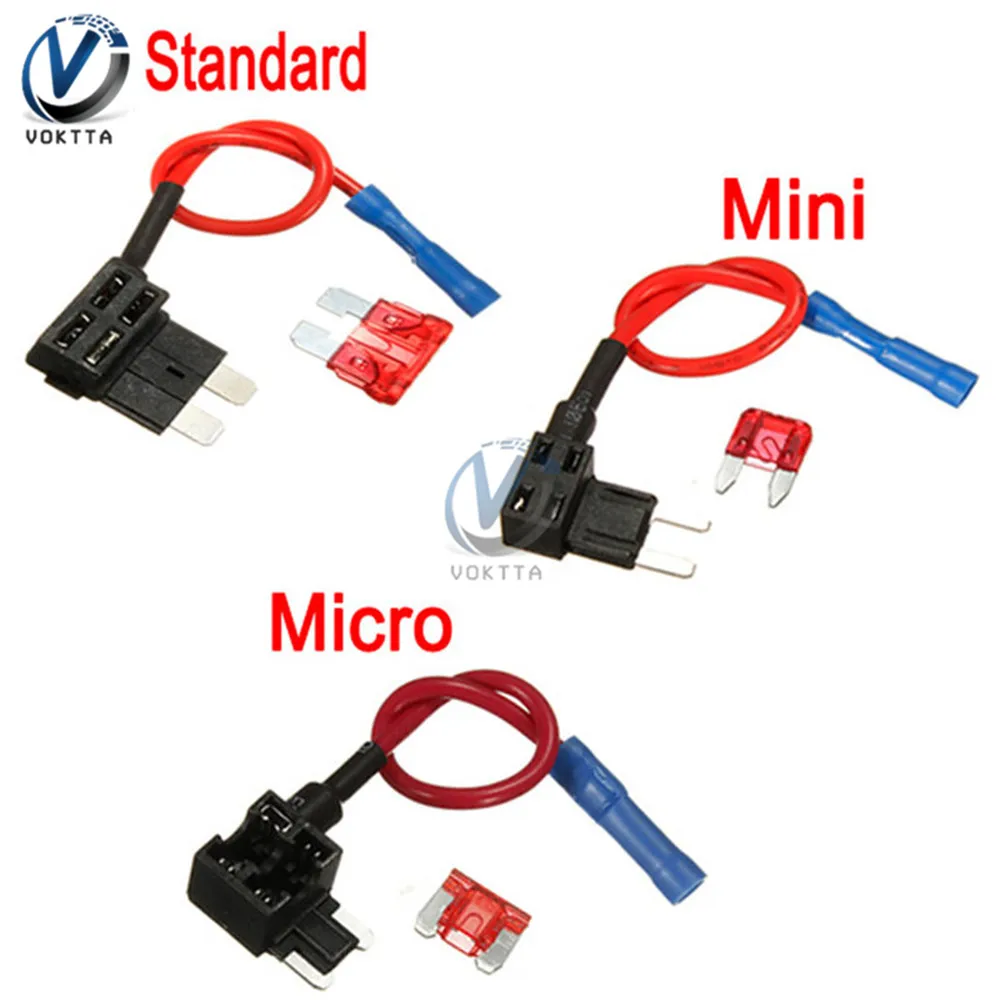 12V Auto Blade Fuse Holder Add a circuito di RUBINETTO Adattatore Micro ...