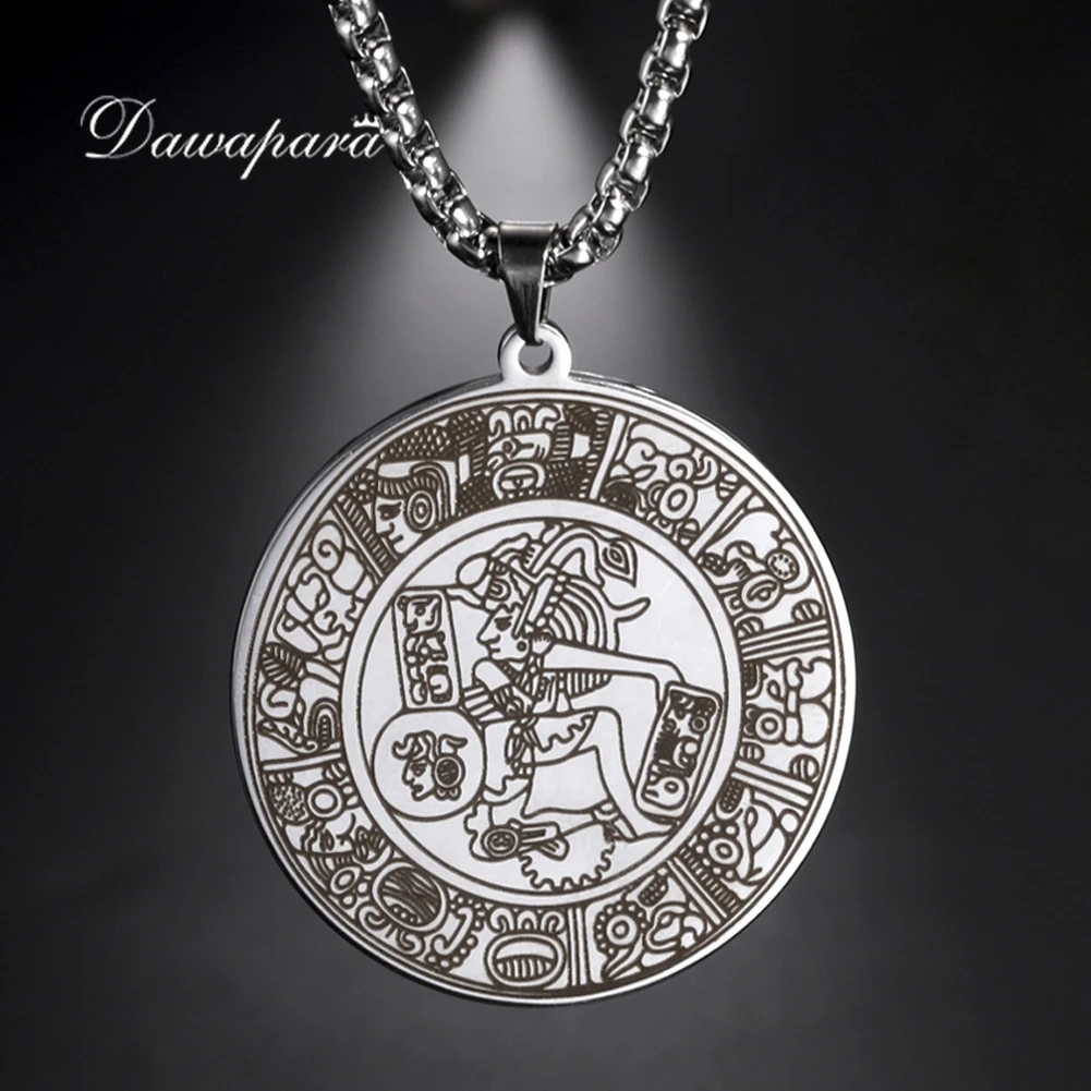 Dawapara Mayan Circle Mexican Hieroglyph(maya) Pendants Necklace ...