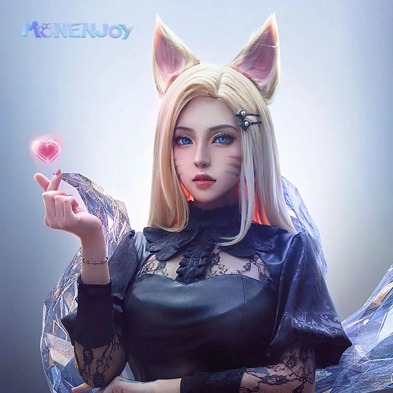 Monenjoy New Lol Kda Ahri Cosplay Wig Game League Of Legends Baddest K ...