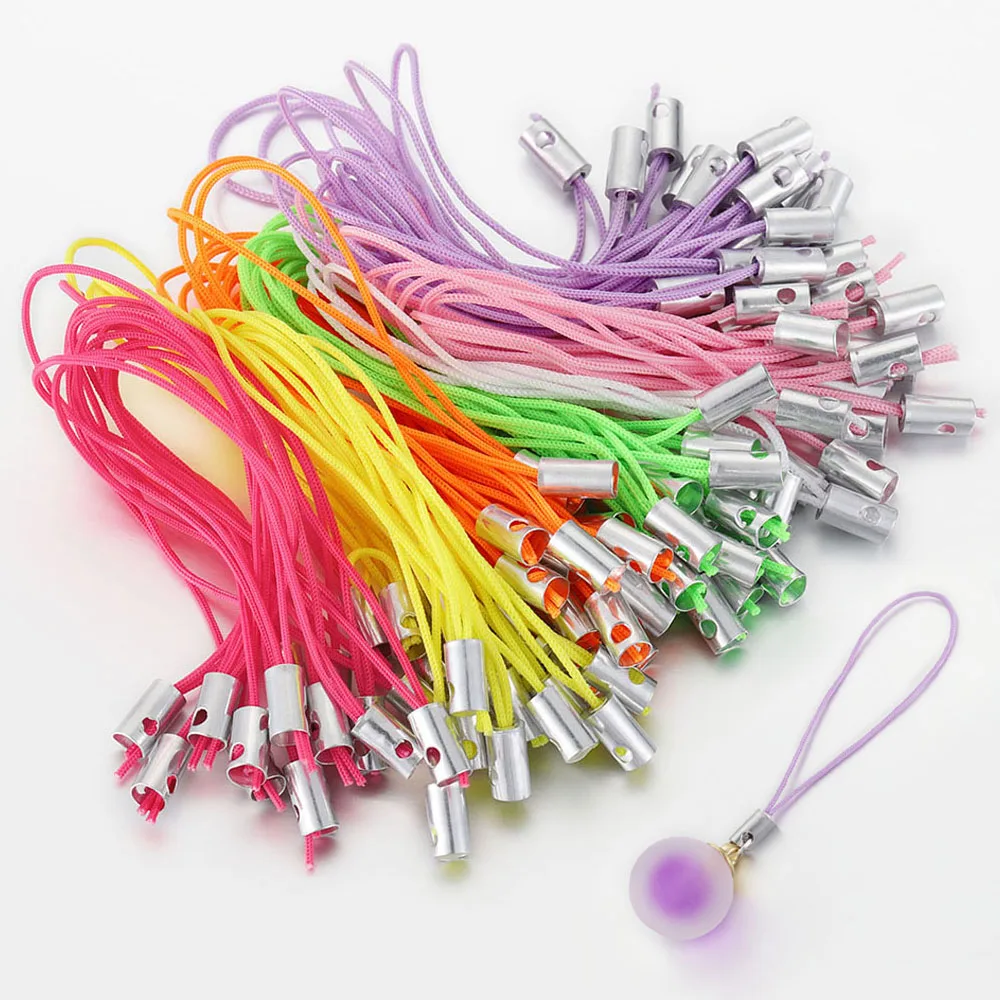 100pcs-Keychain-Lanyard-Lariat-Cord-Lobster-Clasp-Rope-Christmas-Bell ...