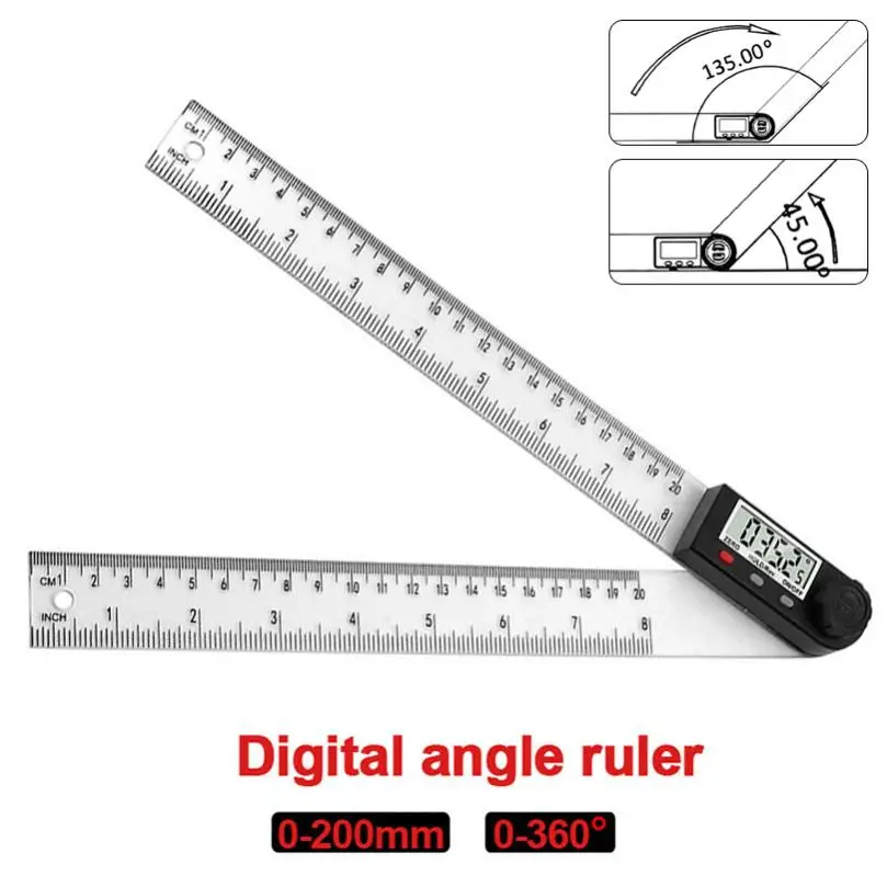 Angel Ruler 200mm Digital Protractor Length Ruler Angle Finder ...