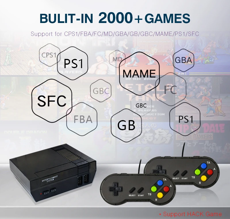 Generic Video Game Console Built-in 2000 Games With Controller Classic ...