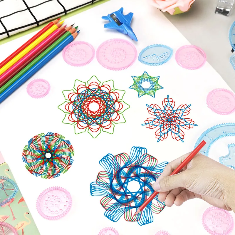 Spirograph Set Drawing Toys Gears & Wheels Ruler Drawing Accessories ...